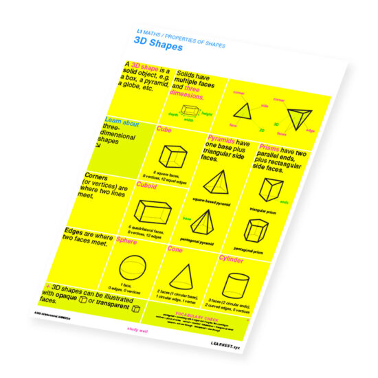 3D Shapes (L1 Maths) | Learnest